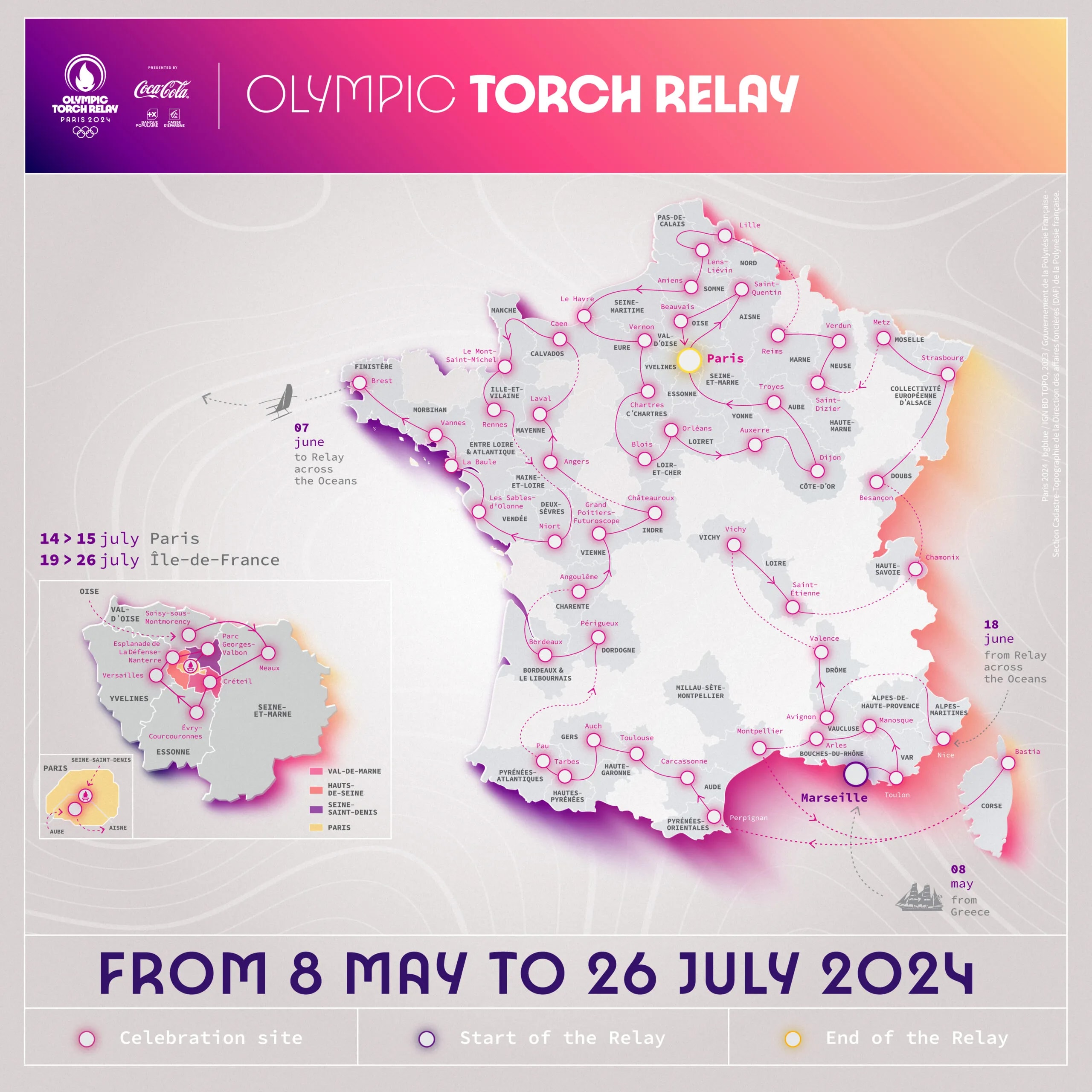 Paris 2024 - Olympic Torch Relay route