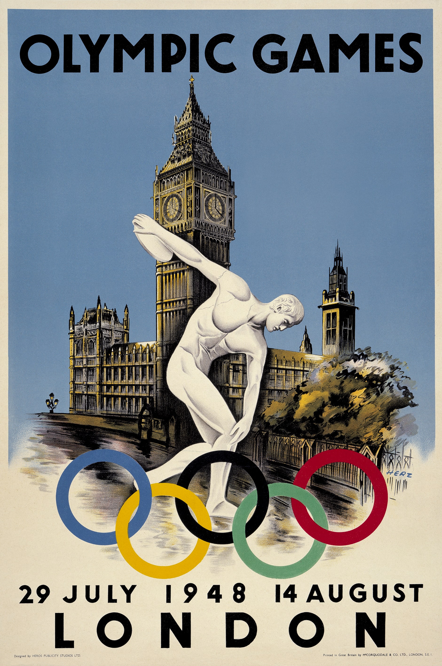 Logo olympique des Jeux de Londres 1948, conception de l’affiche et ...