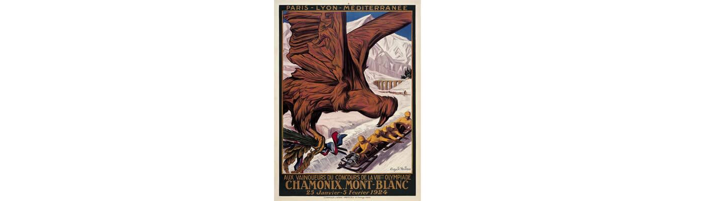 Chamonix 1924 Olympic logo, poster design & look of the games