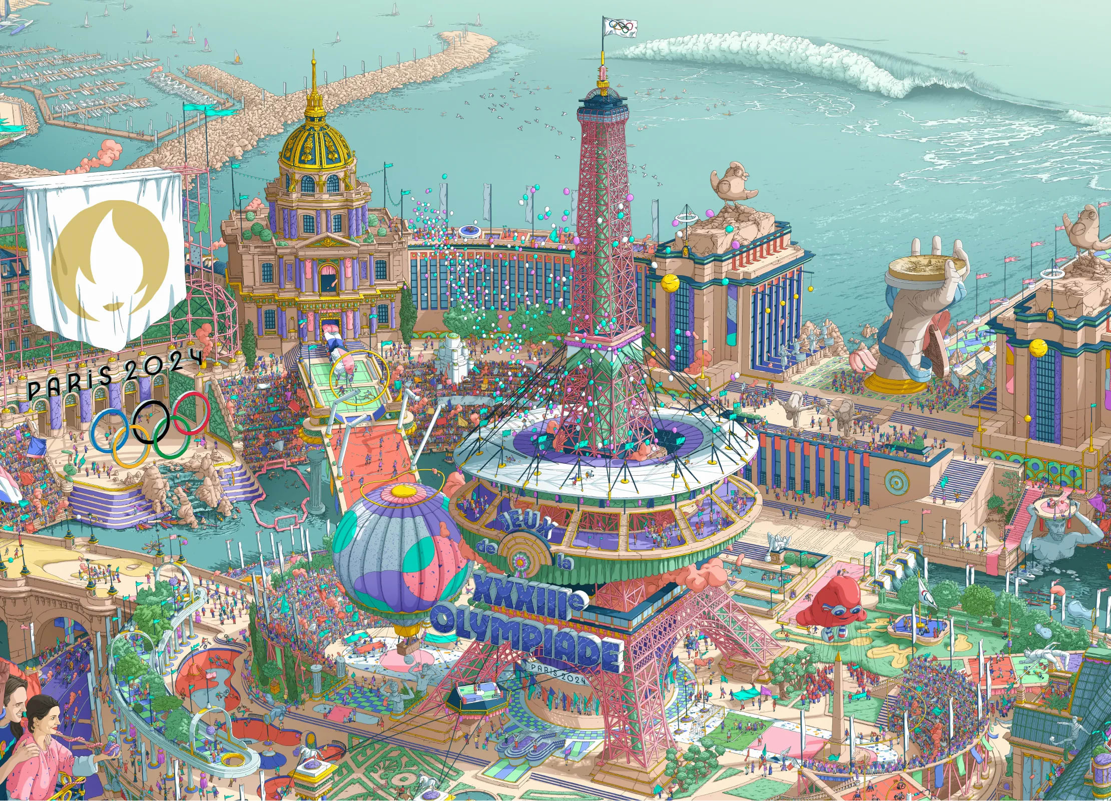 Paris 2024 Olympic logo, poster design & look of the games