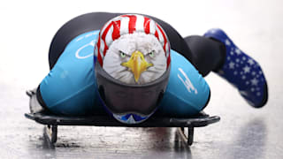 Skeleton helmets at Beijing 2022.