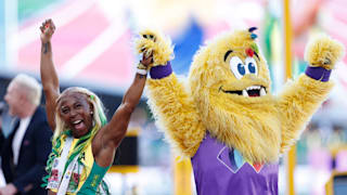 Legend the Bigfoot, mascot of the track and field World Athletics ...