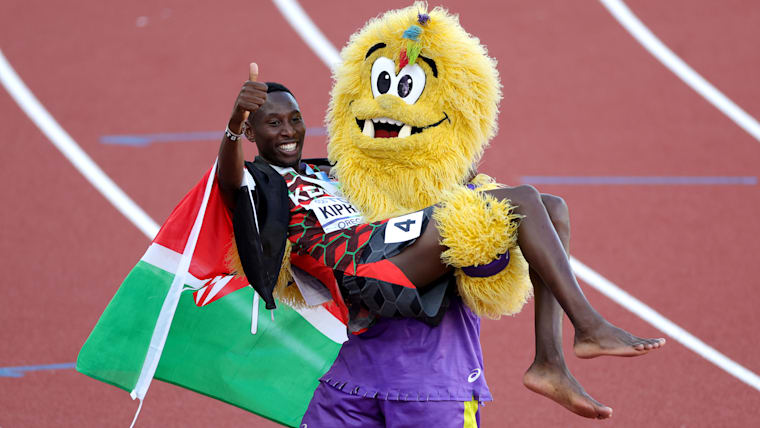 Legend the Bigfoot, mascot of the track and field World Athletics ...