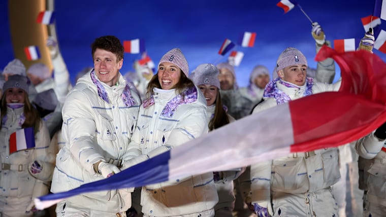 French team at Opening Ceremony of Olympic Winter Games Milano Cortina 2026