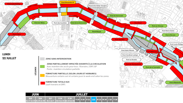 PLANNING MONTAGE DES QUAIS ET DES PONTS - CEREMONIE D'OUVERTURE