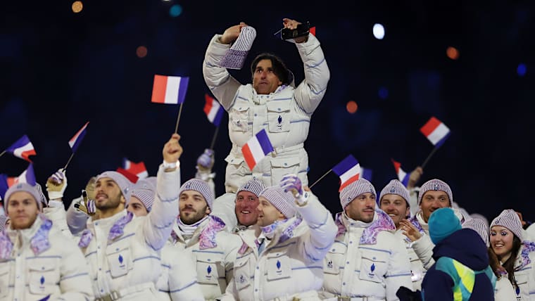 French team at Opening Ceremony of Olympic Winter Games Milano Cortina 2026