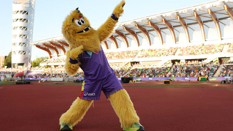 Legend the Bigfoot, mascot of the track and field World Athletics ...