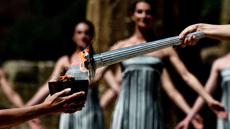 Olympic flame for the Olympic Games Paris 2024 lit in symbolic ceremony ...