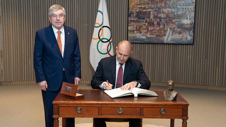 Bulgarian President Rumen Radev visits Olympic House – joined by ...