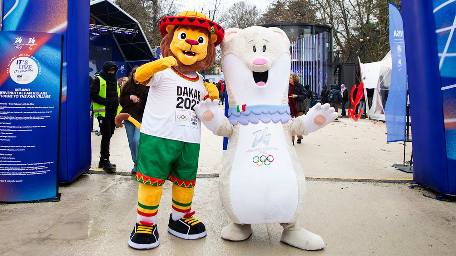 Mascots Ayo and Tina showcase the Olympic spirit in Milan