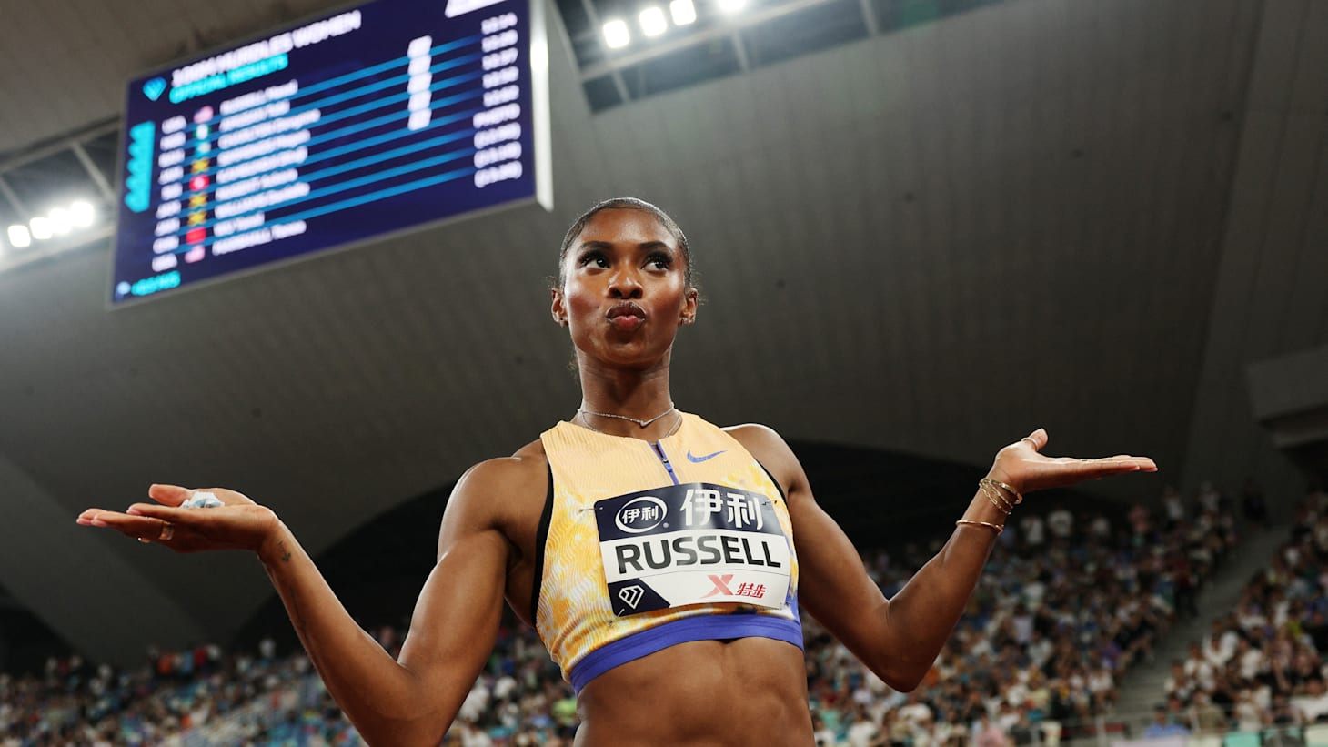 Masai Russell just misses out on women's 100m hurdles world record in ...