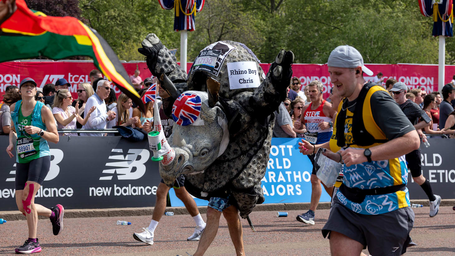 "You wish every day is a London Marathon Day" - Iconic Rhino-suit ...