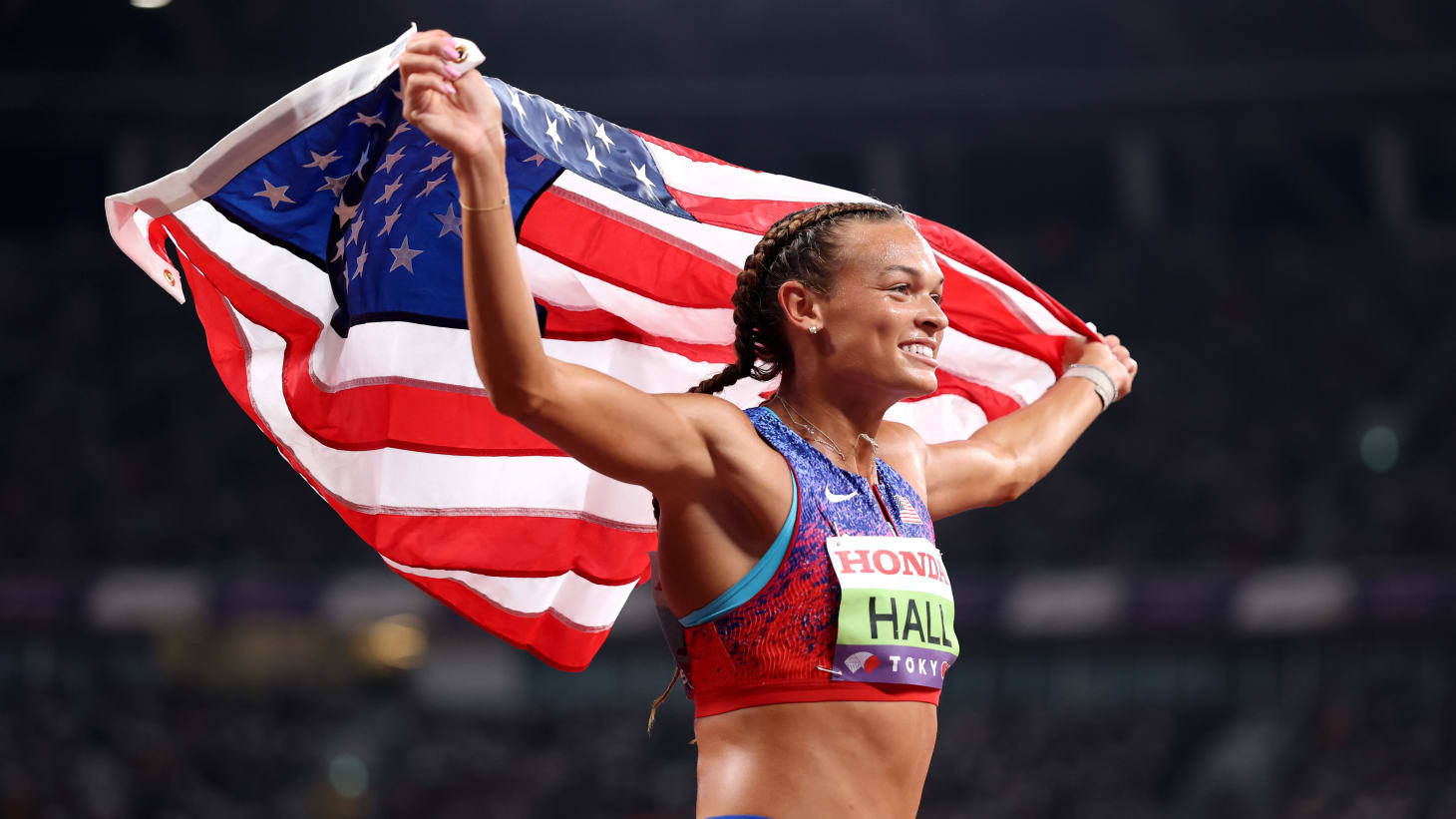 Heptathlon world champion Anna Hall announces engagement to NFL player Darius Slayton