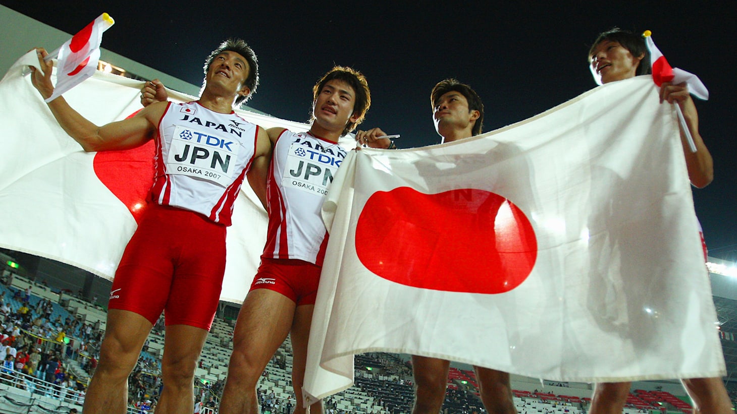 Japan’s relay squad celebrate reallocated silver in front of joyous ...