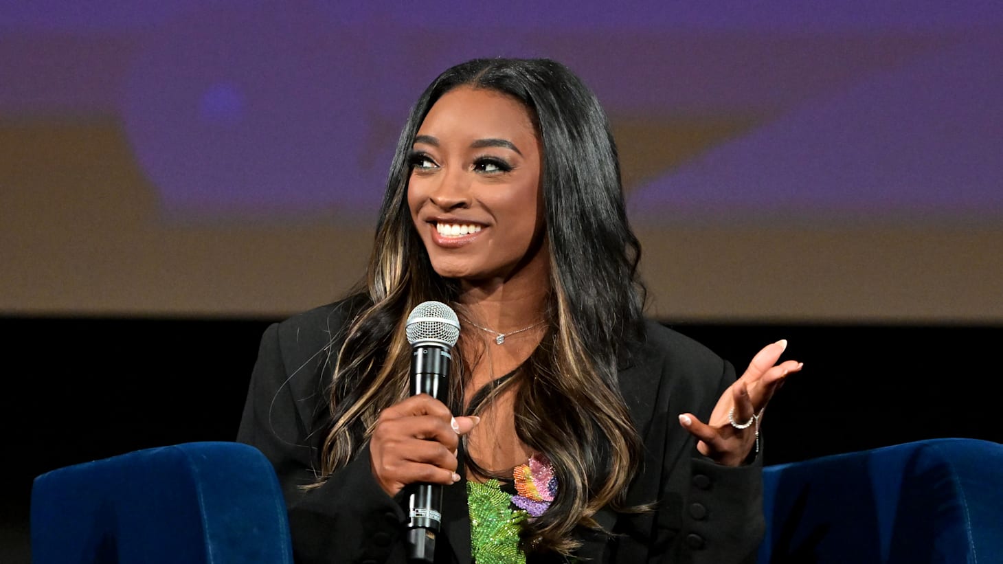 Gymnastics: Simone Biles congratulates Brie Clark on landing her Biles ...