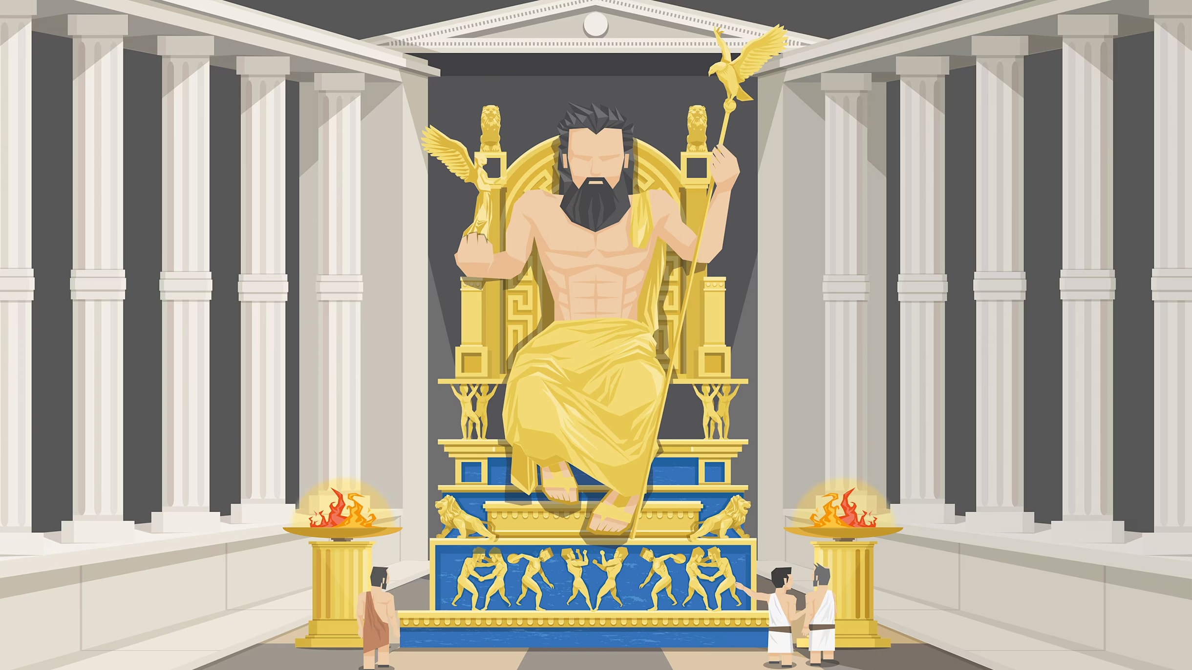 Olympics Mythology - Zeus, Athena and Apollo