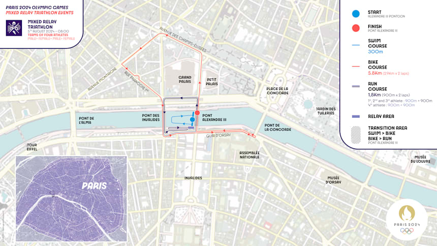 Paris 2024 Olympic and Paralympic triathlon route revealed, with races ...