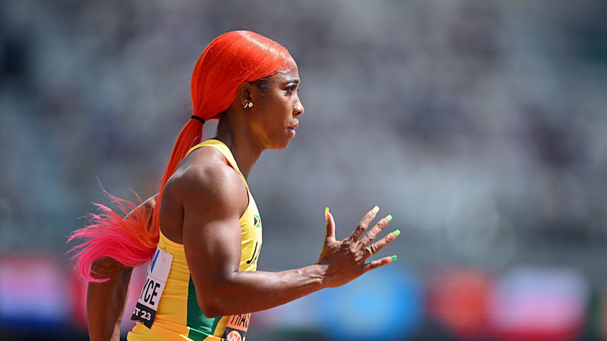 Shelly-Ann Fraser-Pryce shows-off her fiery orange hair...and it’s hot!