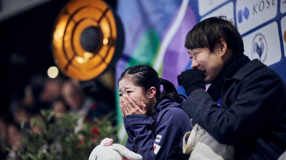 What is the 'kiss and cry' in figure skating?