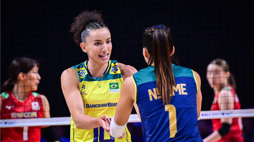 Liderado por Gabi, Brasil vence o Japão de virada e mantém 100% na VNL 2024