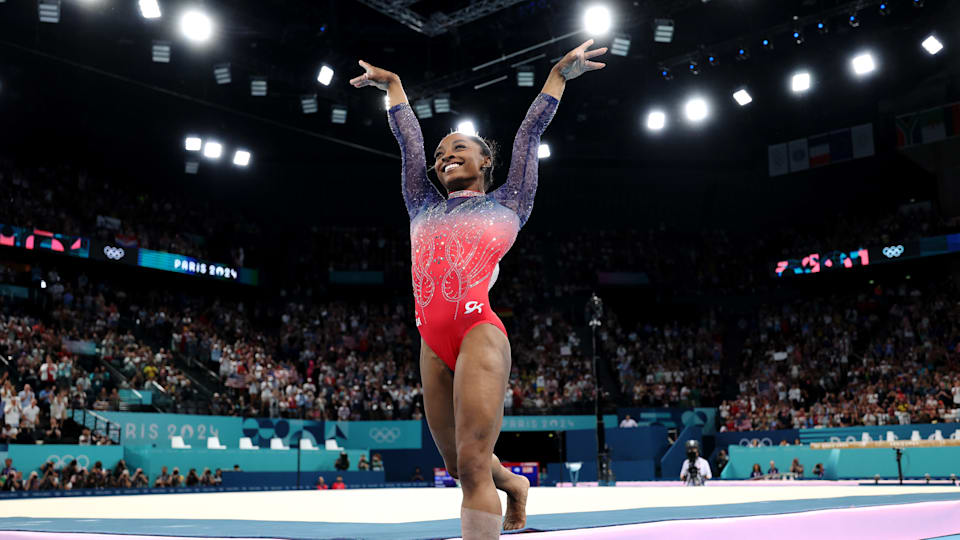 Simone Biles back in the gym ahead of U.S. tour