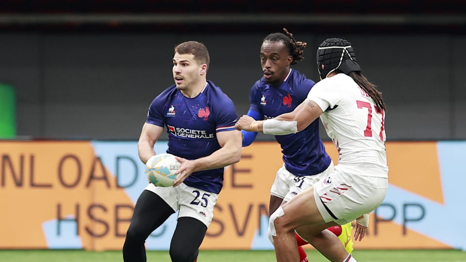World Rugby Sevens 2023/24 | Los Angeles : Antoine Dupont et l'équipe ...
