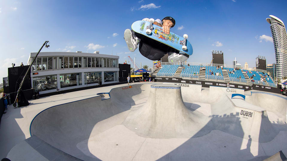World Skateboarding Tour Dubai Park 2024: Pedro Quintas representa o Brasil na final masculina