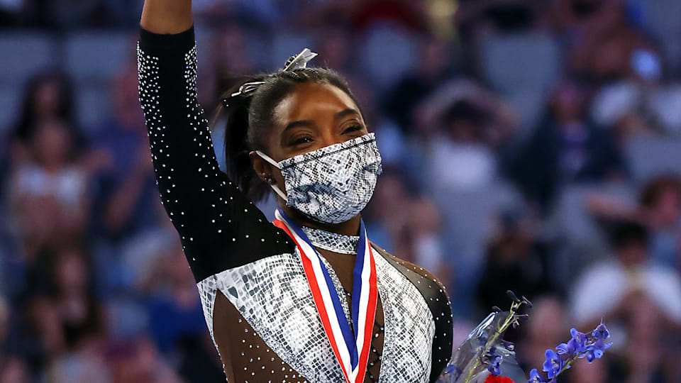 Simone Biles wins record seventh U.S. all-around title