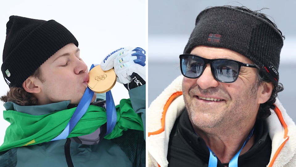 I complimenti di Alberto Tomba a Lucas Pinheiro Braathen dopo l'oro ...