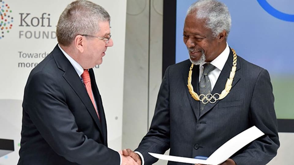 IOC pays tribute to "true friend" Kofi Annan
