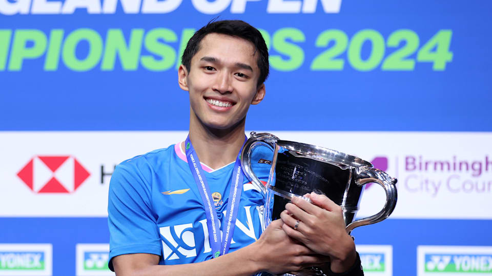 All England Open 2024: Jonatan Christie wins all-Indonesian men's singles final after Carolina ...
