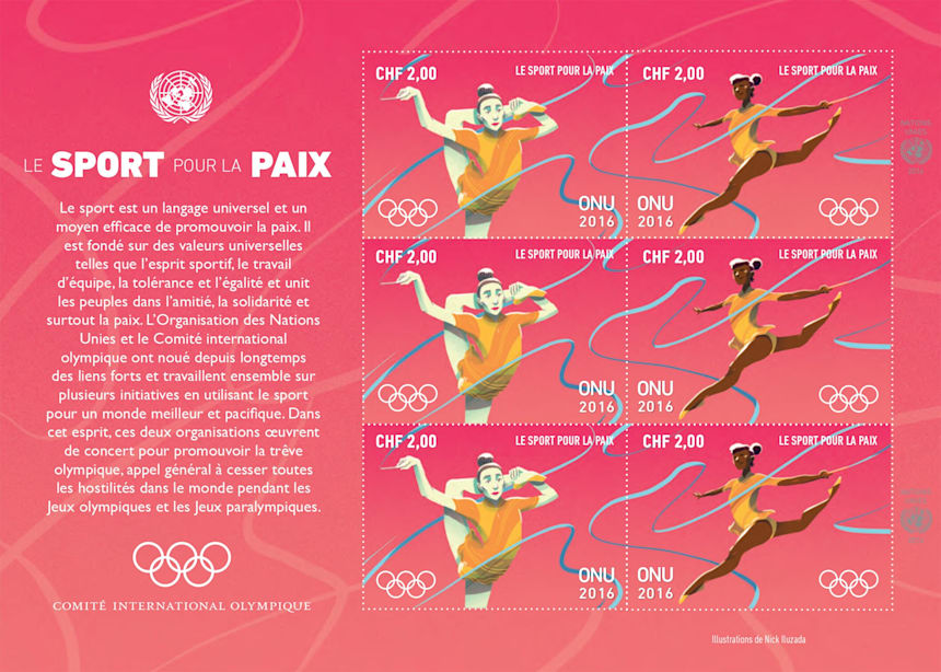 The United Nations and the IOC launch a series of stamps honouring the ...