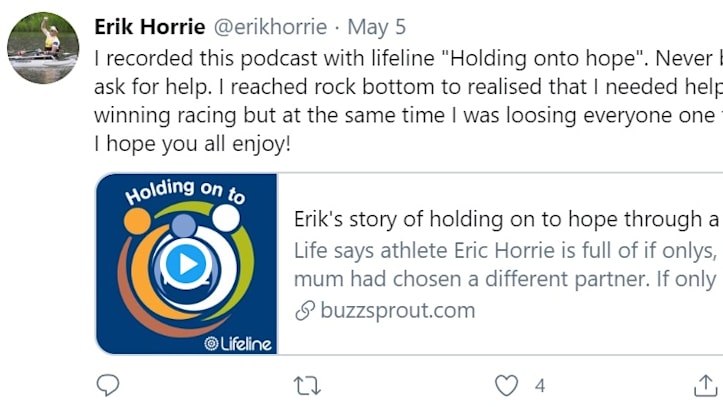 赛艇运动员霍里：求助并不是脆弱的表现