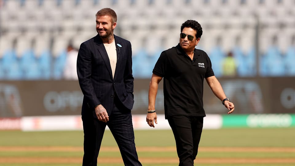 David Beckham attends India vs New Zealand Cricket World Cup 2023 semi ...