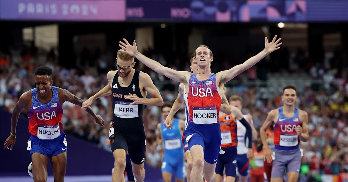 USA's Cole Hocker wins men's 1500m at Paris 2024 Olympics | Watch video ...