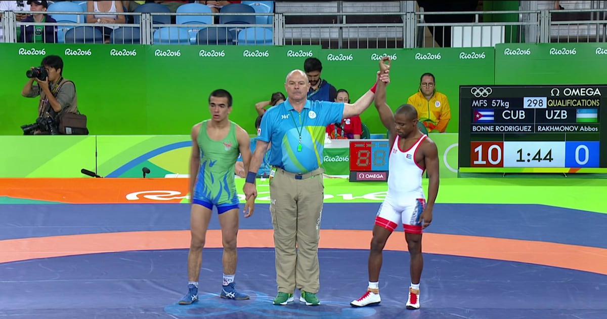 Yowlys BONNE RODRIGUEZ (CUB) df. Abbos RAKHMONOV (UZB) by TF, 10-0