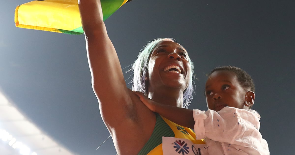 The greatest prize of all: Shelly Ann Fraser-Pryce holds son Zion after ...