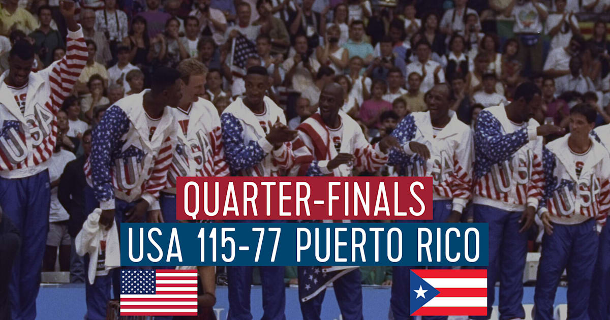 USA vs Puerto Rico (Quarter-Final) | Dream Team Barcelona '92