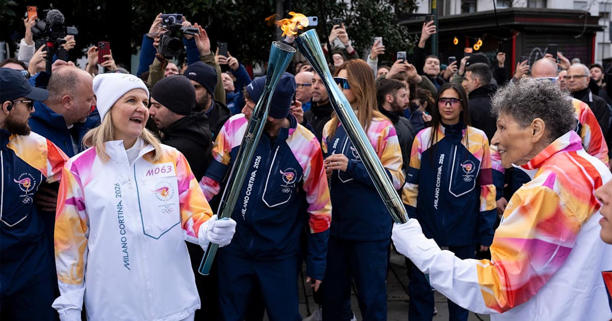 Olympic Torch Relay: Emotional handover from women in sport trailblazer ...