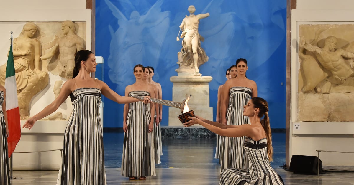 Olympic flame for Olympic Winter Games Milano Cortina 2026 lit in Olympia