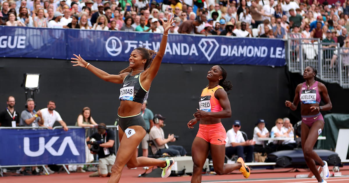 Gabrielle Thomas comes from behind to win women's 200m at 2024 London ...