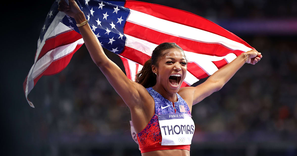 Gabby Thomas dominates the women's 200m final at the Paris 2024 ...
