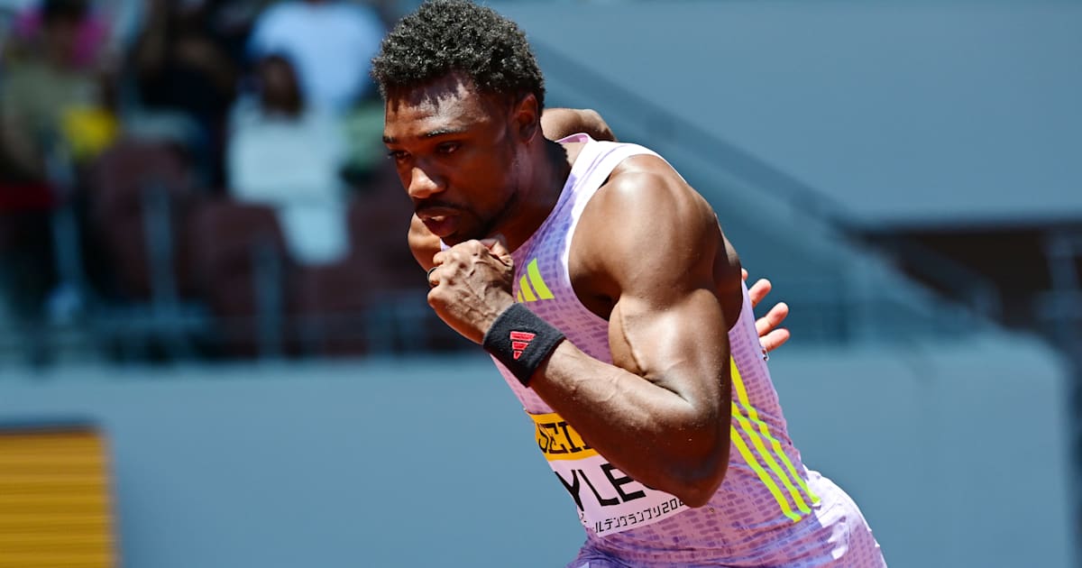 Noah Lyles finishes strong for 9.88 season best to win 2026 Diamond ...
