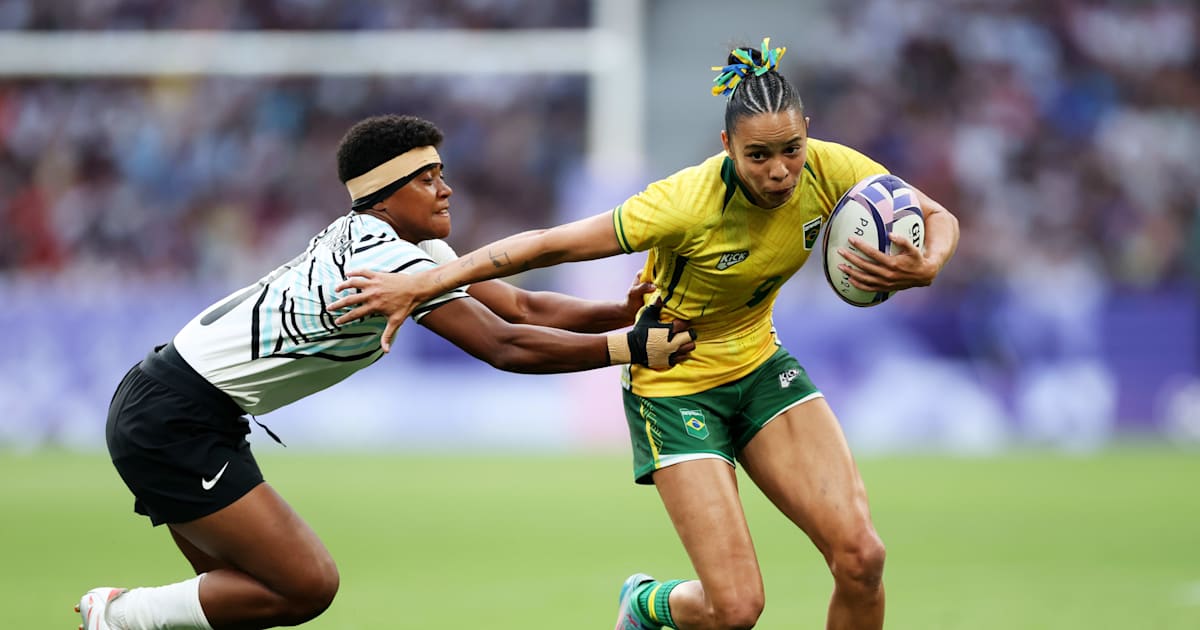 FIJ vs. BRA Viertelfinale 2 Damen | 7er-Rugby | Olympische Spiele Paris ...
