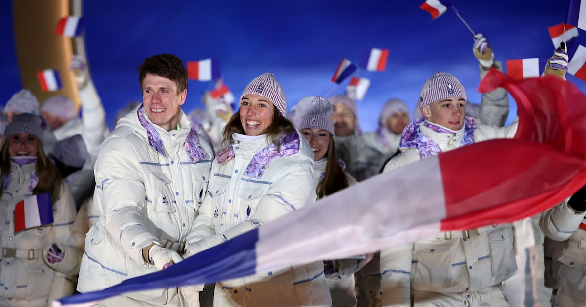 French team at Opening Ceremony of Olympic Winter Games Milano Cortina 2026
