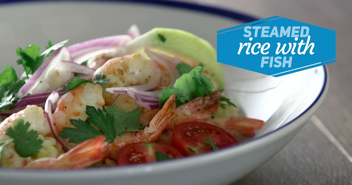 Steamed rice with fish