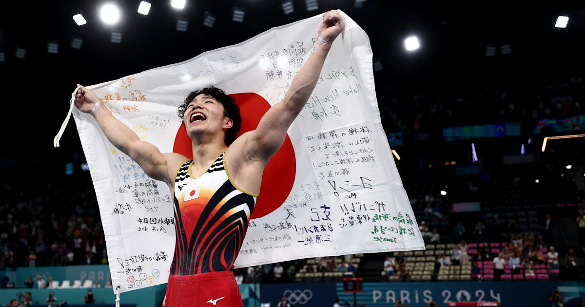 Shinnosuke Oka wins gold in men's artistic gymnastics all-around at Paris 2024 Olympics | Video ...