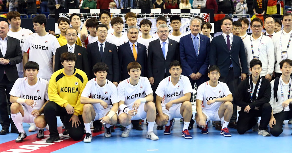 IOC President meets and congratulates joint Korean team at Handball ...