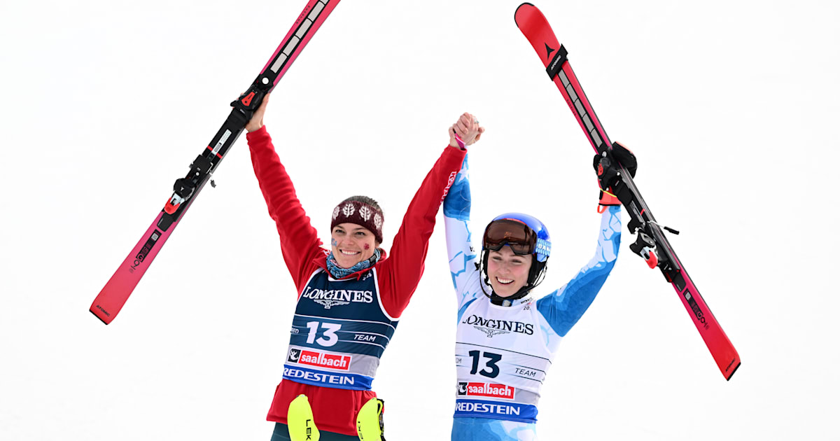 USA's Mikaela Shiffrin/Breezy Johnson win first-ever women's team combined title at 2025 World ...