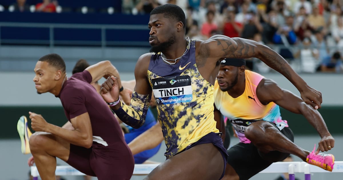 World champion Cordell Tinch surges to men's 110m hurdles win at Doha ...